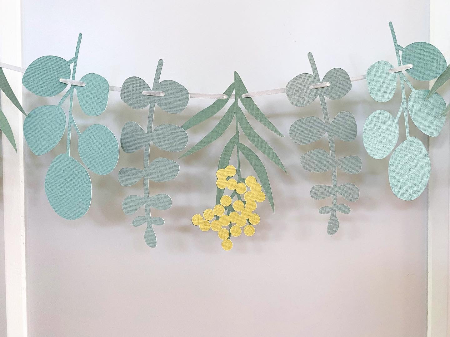 Gum leaf and wattle garland. Australian native flora banner. – My Paper ...